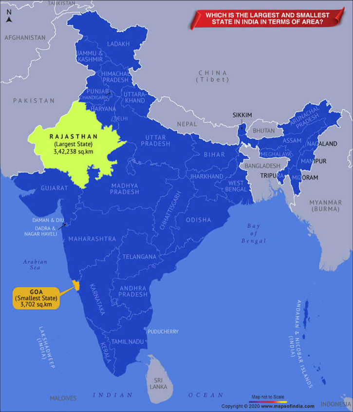 Largest & Smallest State of India - Elite IAS Academy Largest & Smallest State of India - Elite IAS Academy